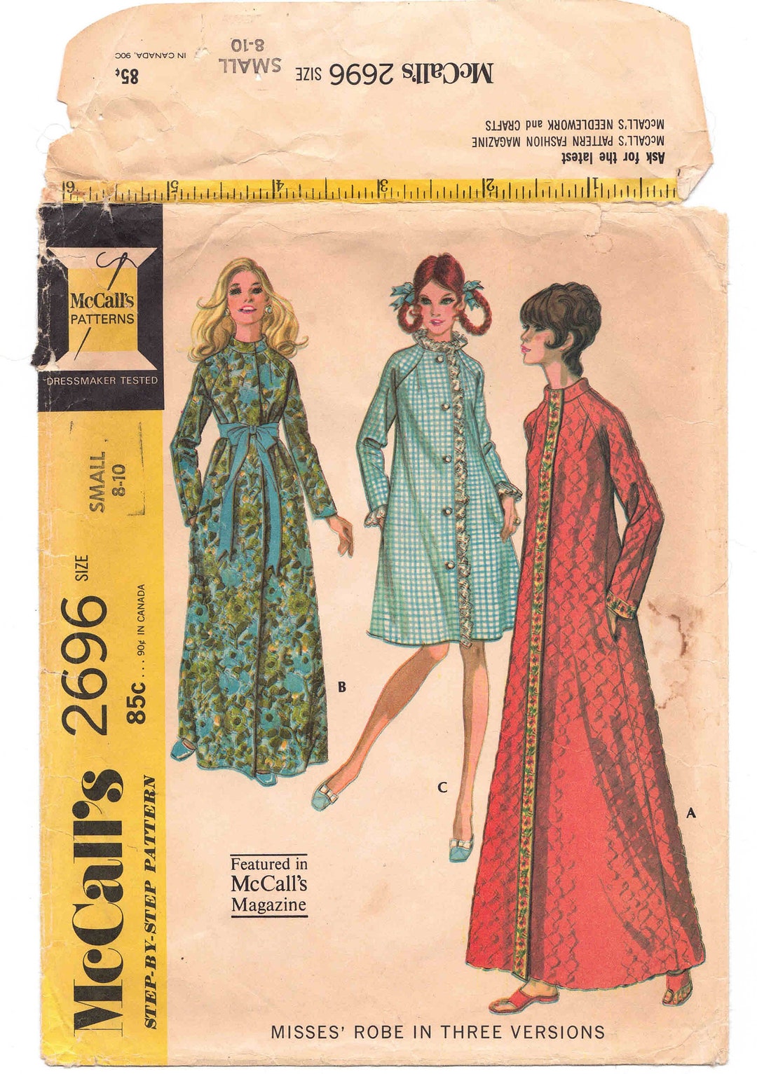 70s Women's Robes Pattern Mccalls 2696 Size Small (8-10) Bust 31.5-32.5 ...