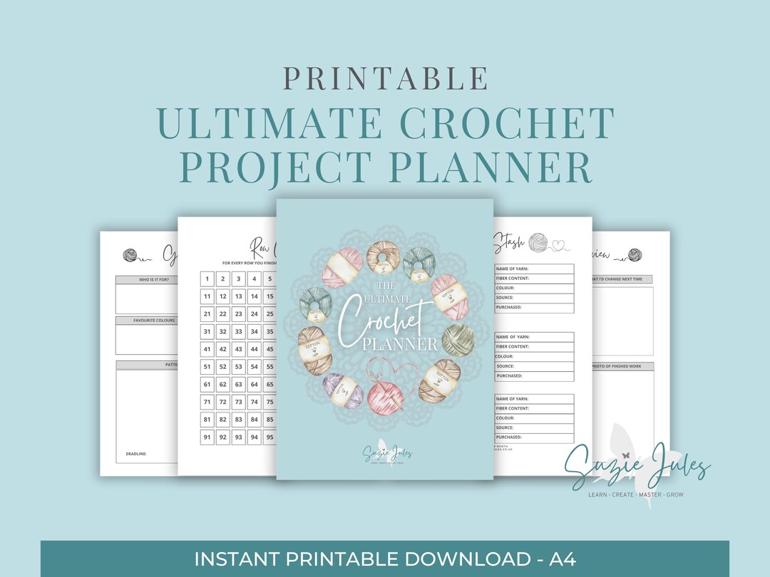 A4 Printable Crochet Project Planner by Suzie Jules - Etsy