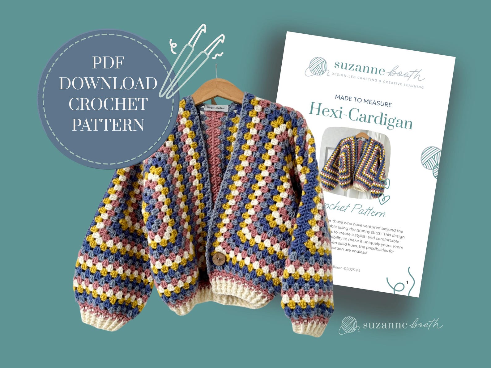 Made-to-measure Granny Hexi Cardigan – Crochet Pattern (PDF + Video ...
