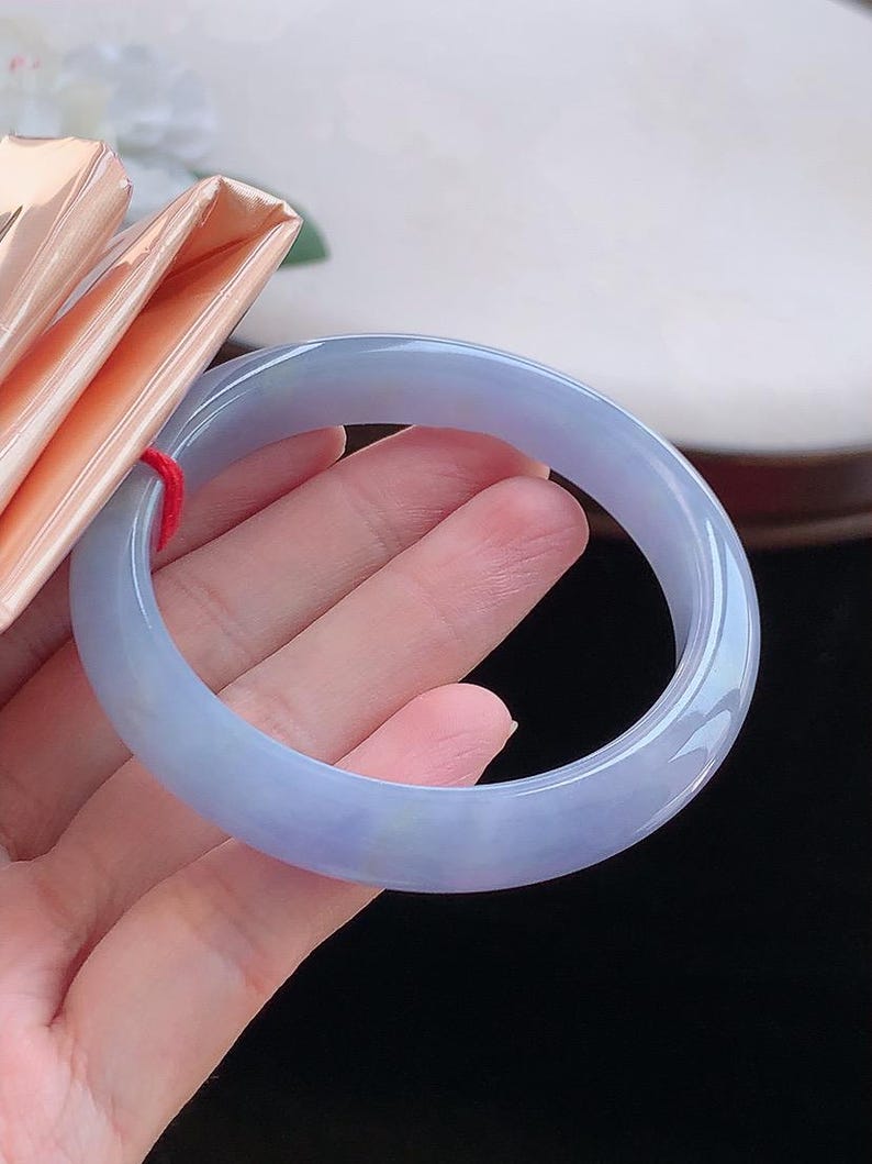 Natural Grade A Jadeite Lavender Bangle, Round Profile Jade Bracelet ...
