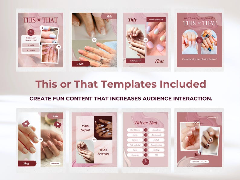 Nail Tech Instagram Templates Canva Bundle | 600 Posts, Stories ...