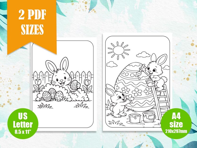 25 Easter Coloring Pages for Kids | Printable Bunny, Egg Designs - Etsy