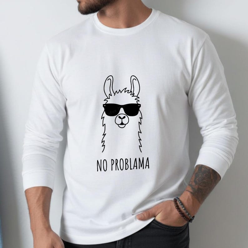 No Probllama PNG SVG, Funny Alpaca Pun Graphic Tee Design, Unisex ...