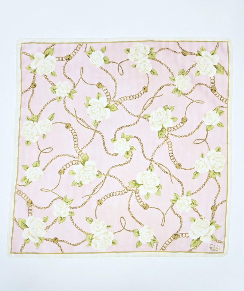 Falchi New York Vintage Handkerchief Pink Fuchsia Woven Plaid Abstract ...