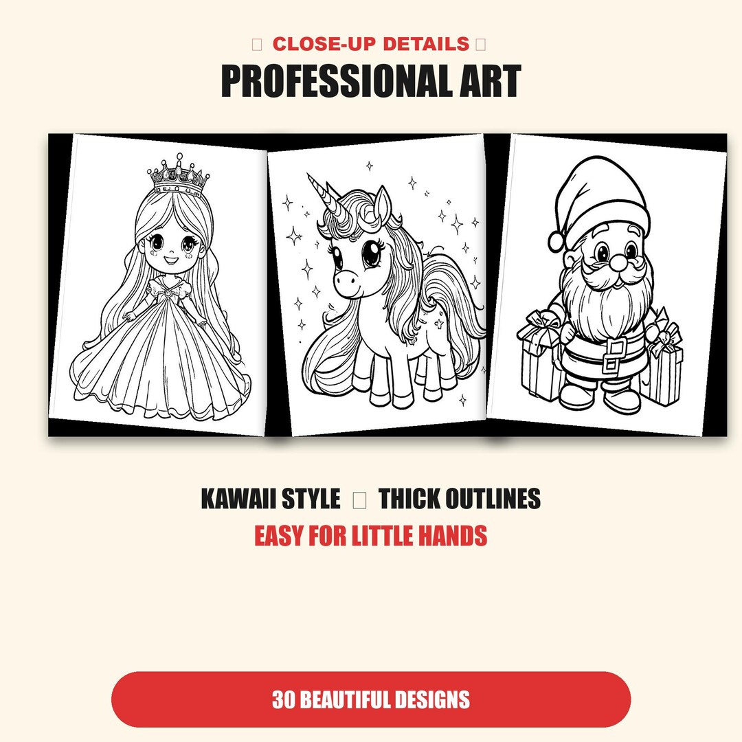 30 Kids Coloring Pages Printable PDF - Etsy