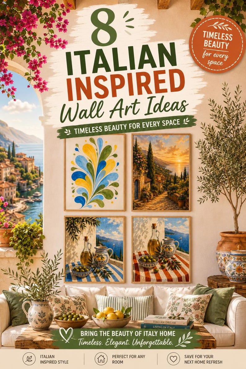 Mediterranean Gallery Wall, Italian Coastal Decor, European Summer ...