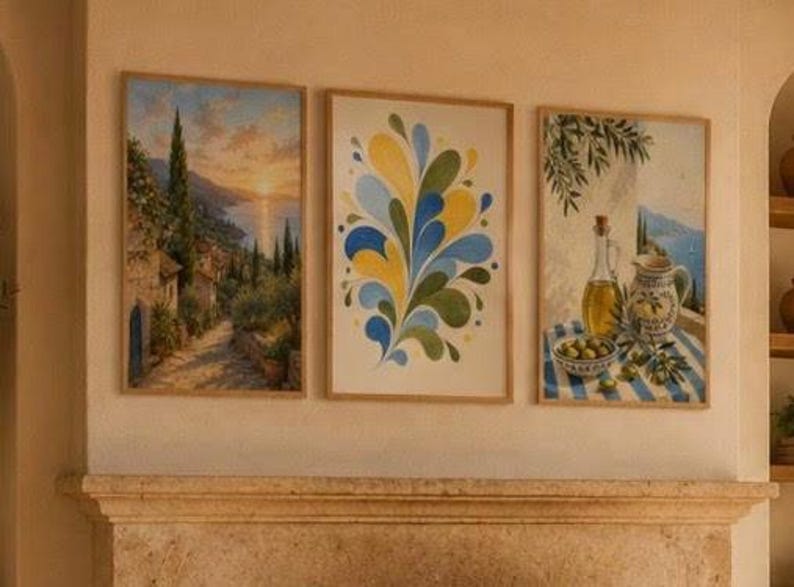 Mediterranean Gallery Wall, Italian Coastal Decor, European Summer ...