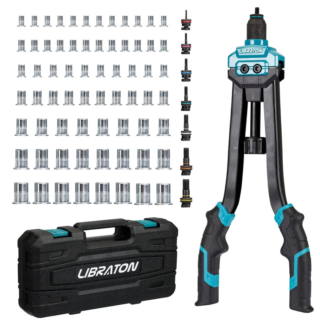 Heavy Duty 16" Rivet Nut Tool Kit | 68 Rivnuts, 7 Metric Mandrels ...