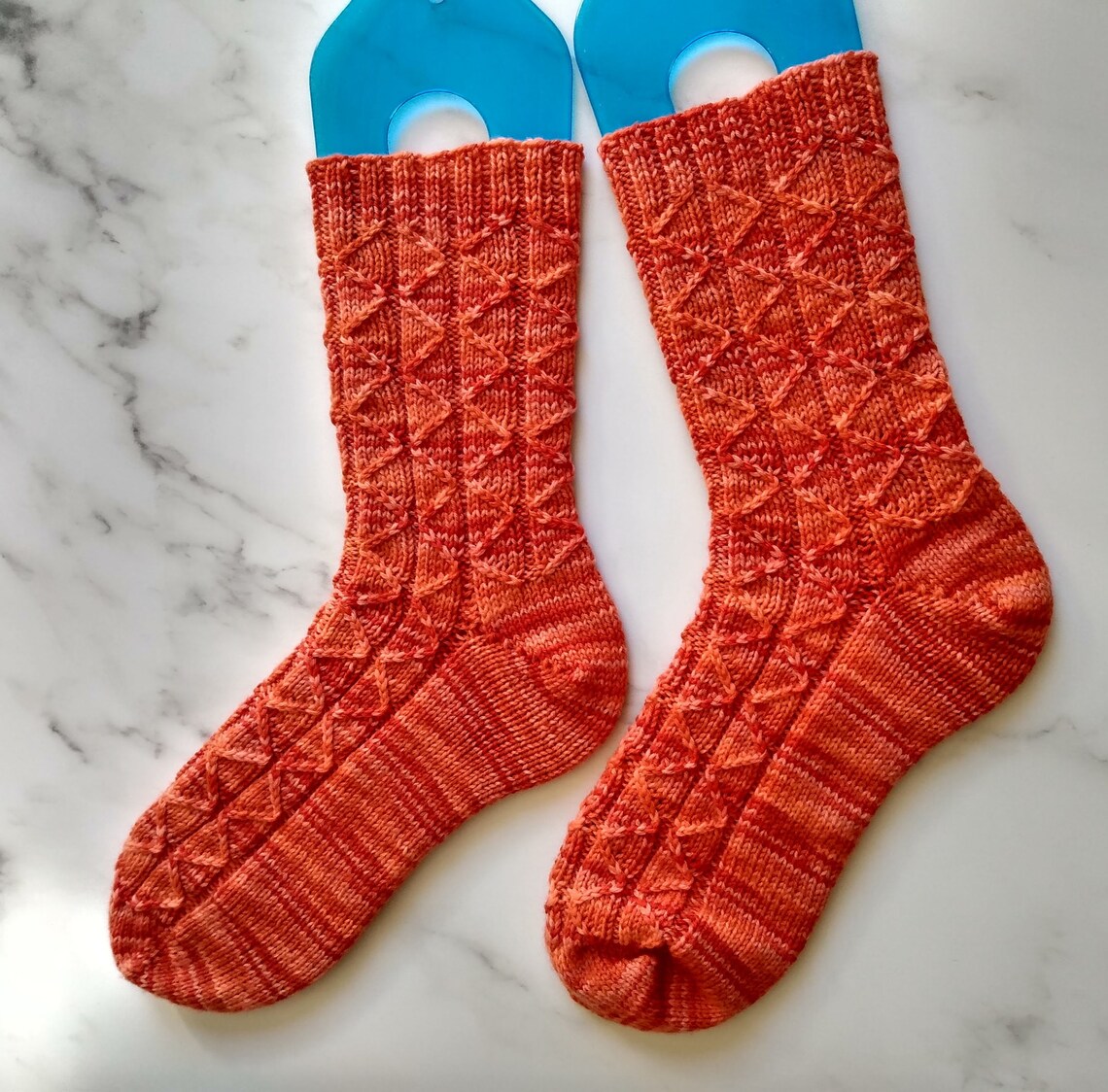 PDF Knitting Pattern: Half-diamond Rib Socks (adult Sizes) - Etsy