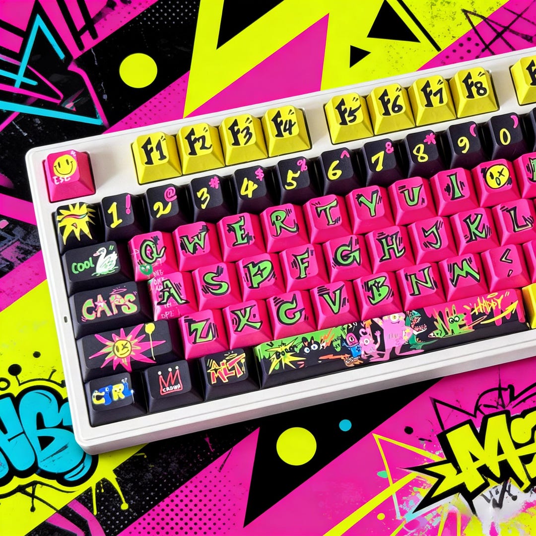 Graffiti 146keys Keycaps, MX Mechanical Keyboard Custom Layout Keycaps ...