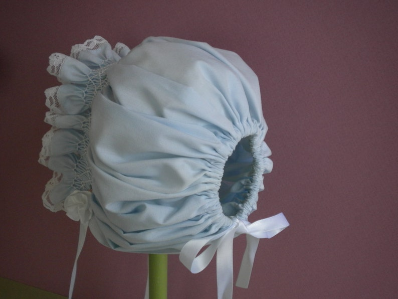 Hand Smocked Blue Baby Bonnet - Etsy