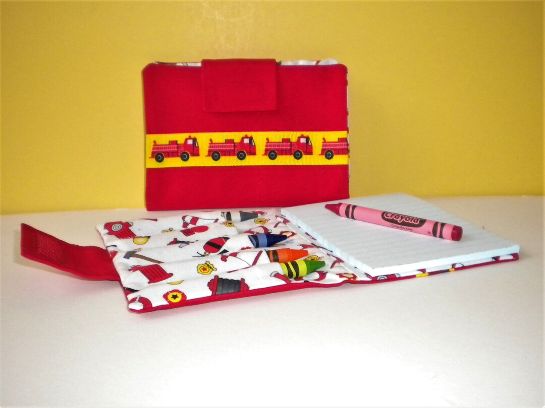 Fire Engine Crayon Wallet Doodle Pad - Etsy