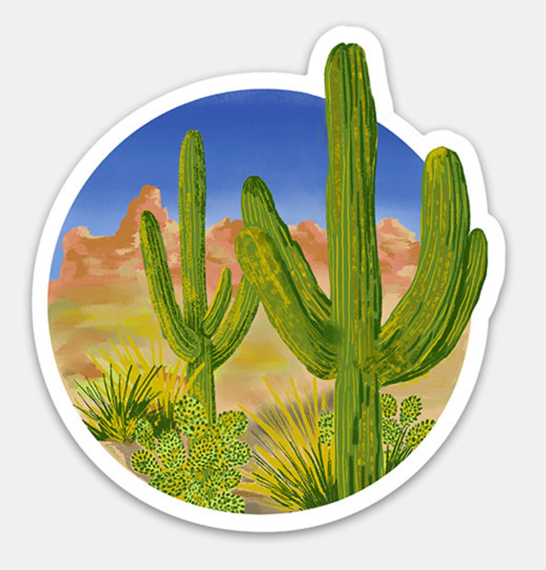 Saguaro Cactus Sticker — Desert-themed Saguaro Cactus Decal — Southwest ...