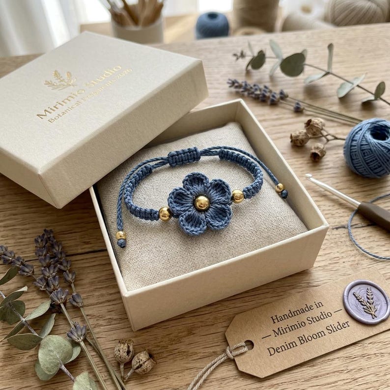 Denim Bloom Crochet Bracelet Pattern | Micro-crochet Jewelry Tutorial ...