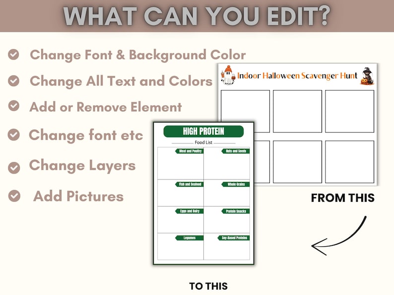 Editable Scavenger Hunt Game Bundle | Canva Templates, Party Pack ...