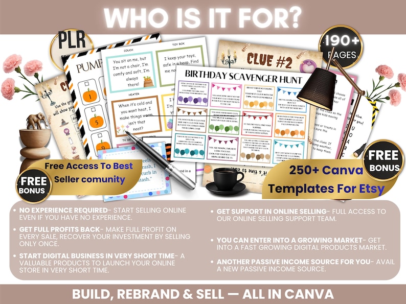 Editable Scavenger Hunt Game Bundle | Canva Templates, Party Pack ...