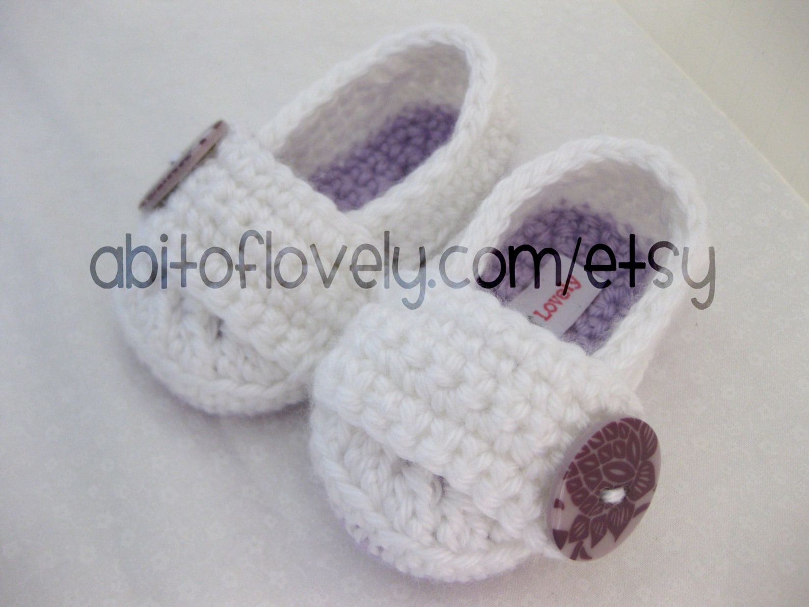 Easter Baby Infant Girl Shoes / Slippers / Booties - Purple & White ...