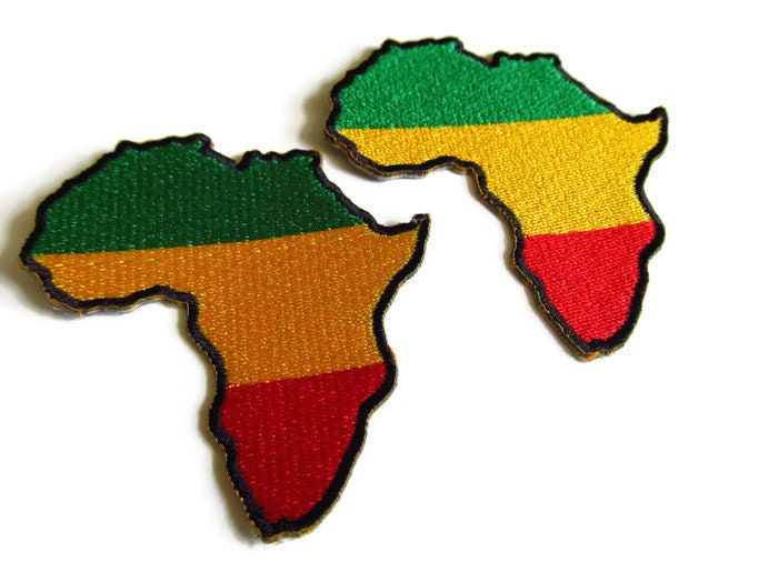Africa Patch Red Gold and Green Patch Rastafari Accessories Rasta ...