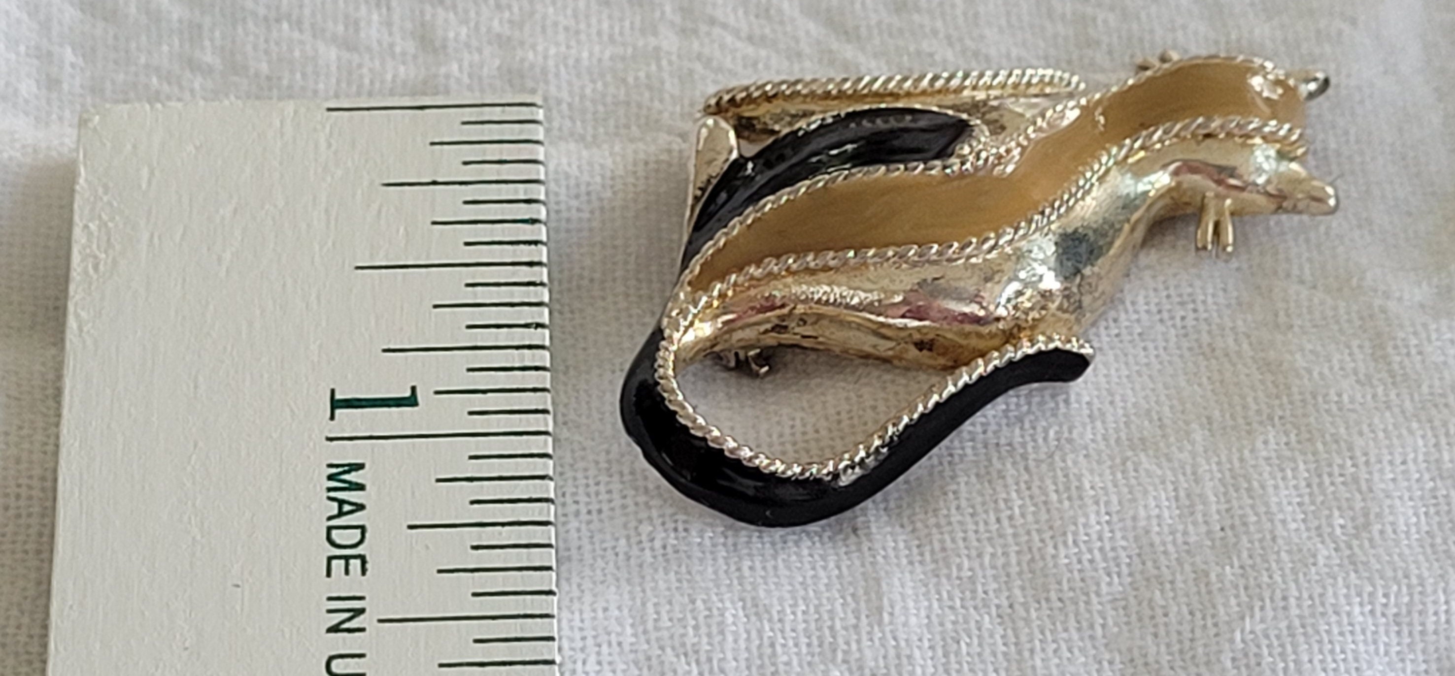 Vintage Darlene Cat Pin - Gold Tone and Enamel - Etsy