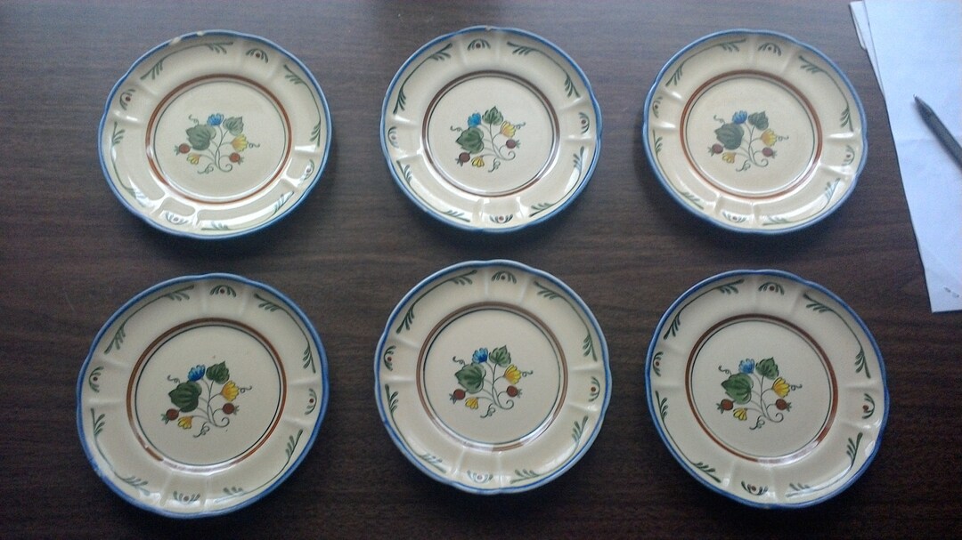 Metlox Potteries Vernonware Gigi Pattern - 6 Dessert Plates - Etsy