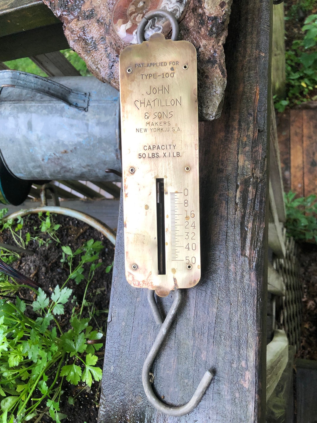 John Chatillon & Sons 50lb Brass Hanging Scale - Etsy