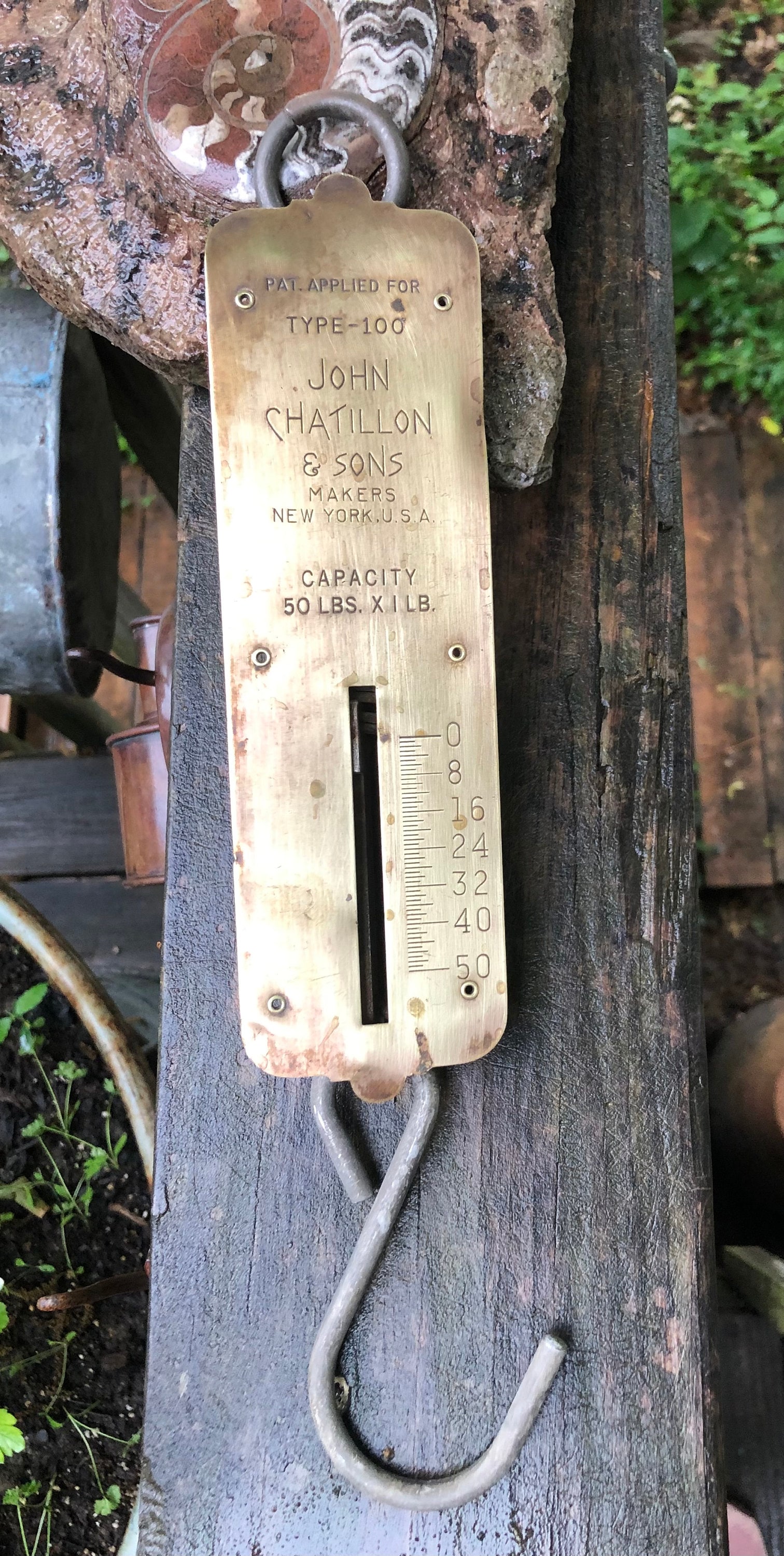 John Chatillon & Sons 50lb Brass Hanging Scale - Etsy