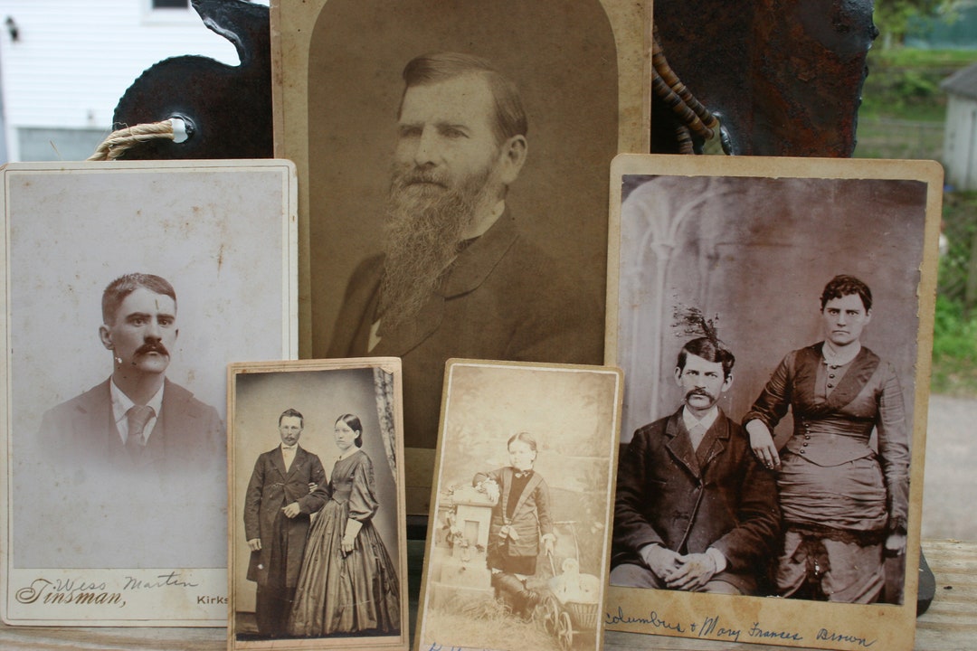 Vintage Portrait Cabinet Cards Antique Photographs Lot of Five - Etsy