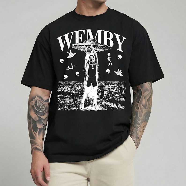 Wemby T-shirt, Alien Victor Wembanyama San Antonio Basketball Vintage ...