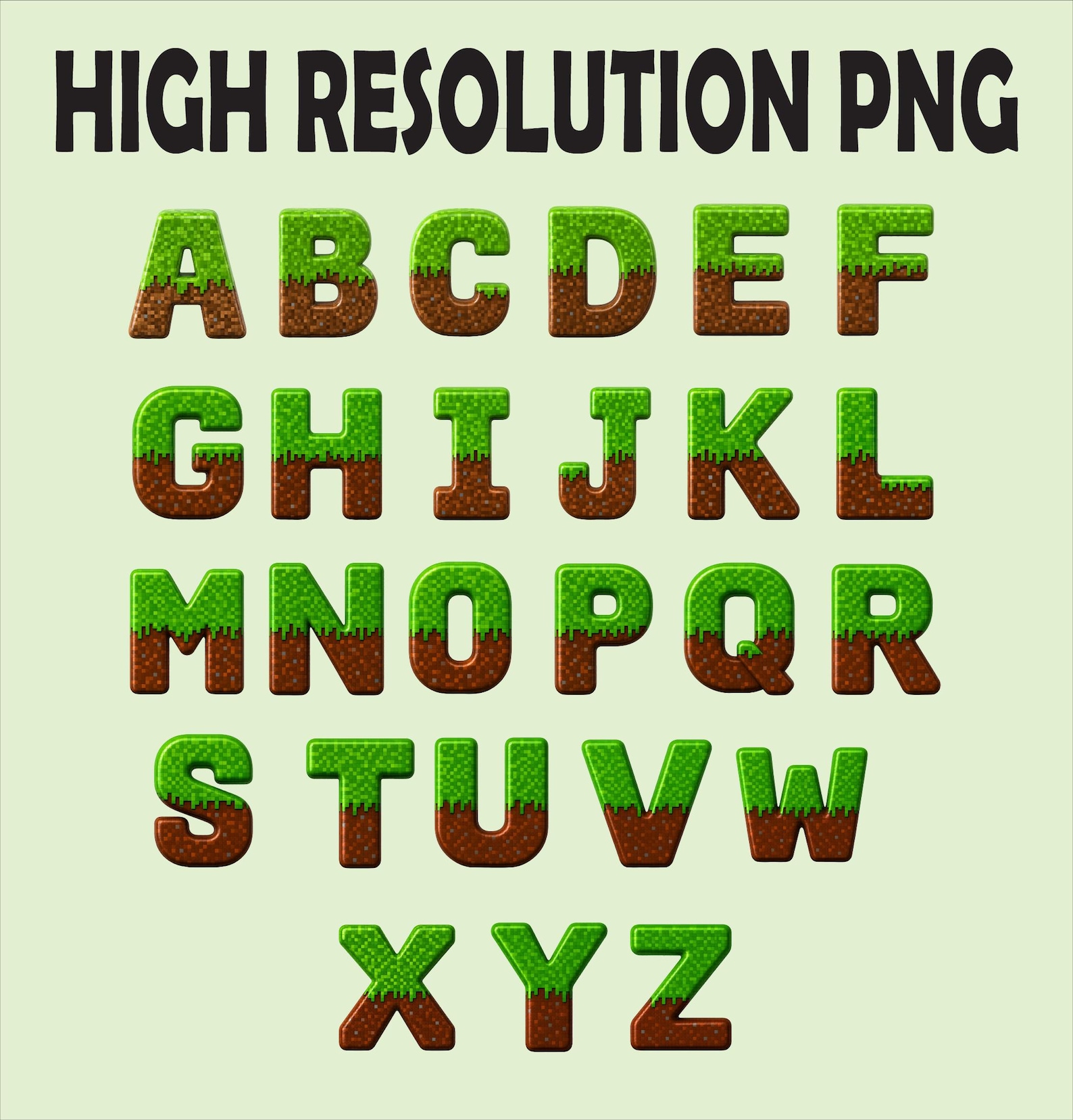 Gamer Minecraft Font SVG Bundle | Mine Alphabet Letters and Numbers ...
