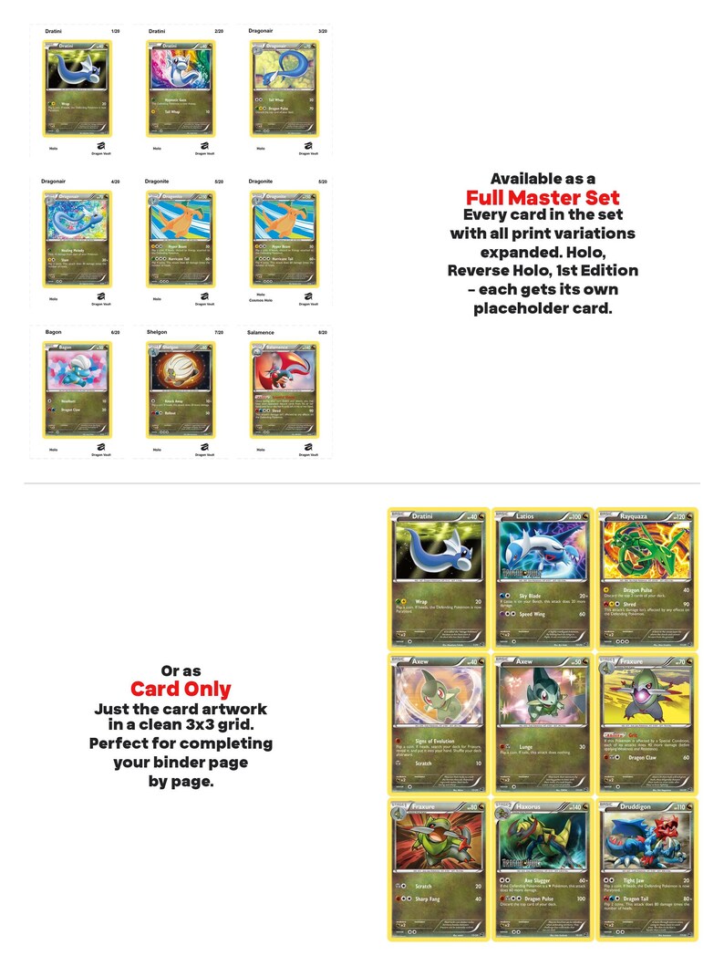 Dragon Vault English Master Set - Pokemon Card Binder + Checklist ...