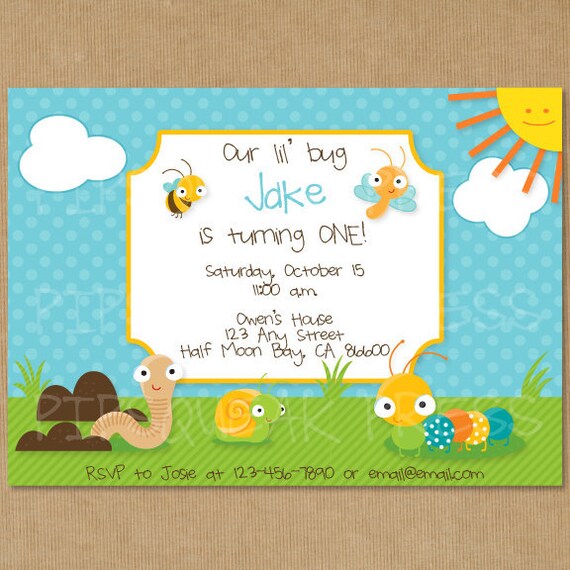 Printable Bug Invitations