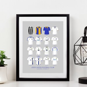 Leeds United Shirts Timeline Illustrated Print - Etsy
