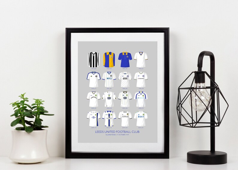 Leeds United Shirts Timeline Illustrated Print - Etsy UK