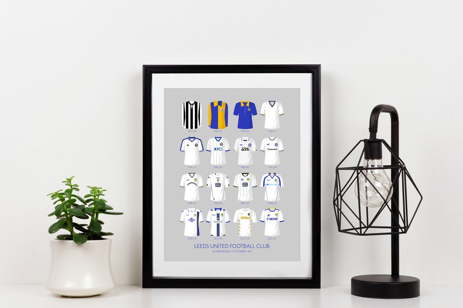 Leeds United Shirts Timeline Illustrated Print - Etsy
