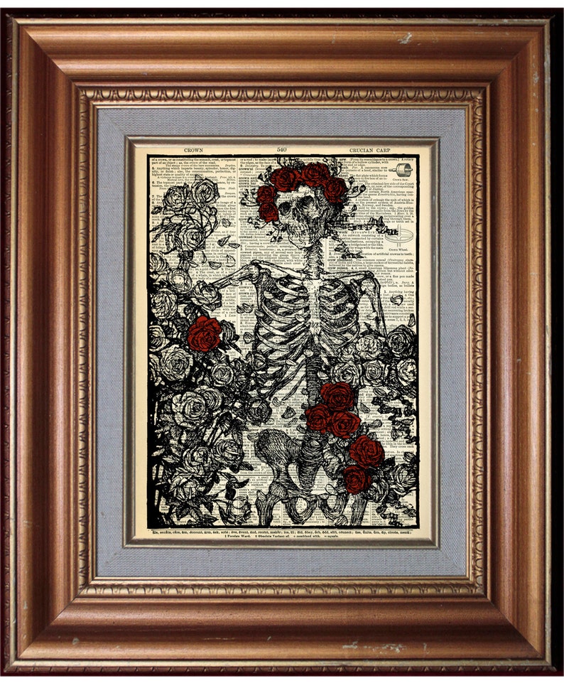 SKELETON WITH ROSES Halloween Decor Halloween Home Decor | Etsy