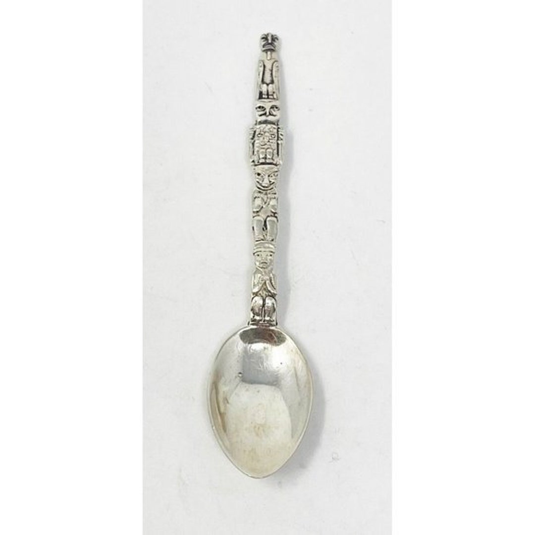 Vintage Sterling Silver 3.5 Alaska Native American Totem Pole Spoon 6.7 ...