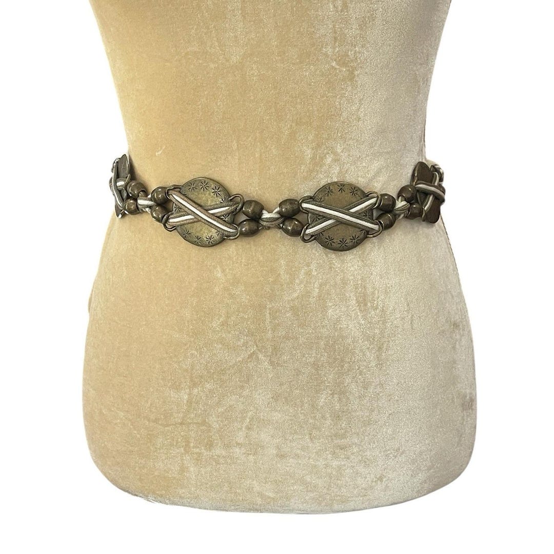 Boho Metal Concho Waist/hip Belt Vintage Link Chain Adjustable 70s 80s ...