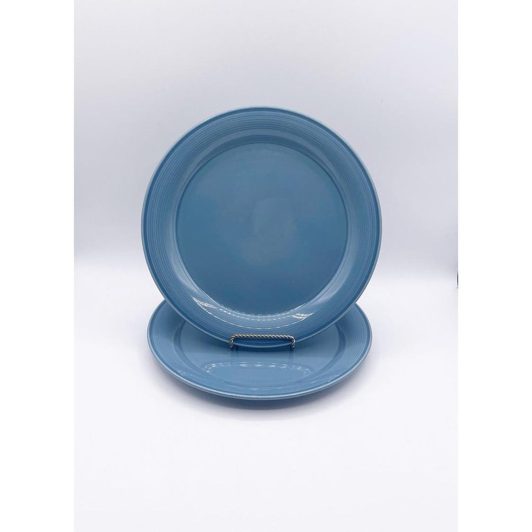 Vintage Nancy Calhoun Light Blue Dinner Plates 10.5” Set of 2 Stoneware ...