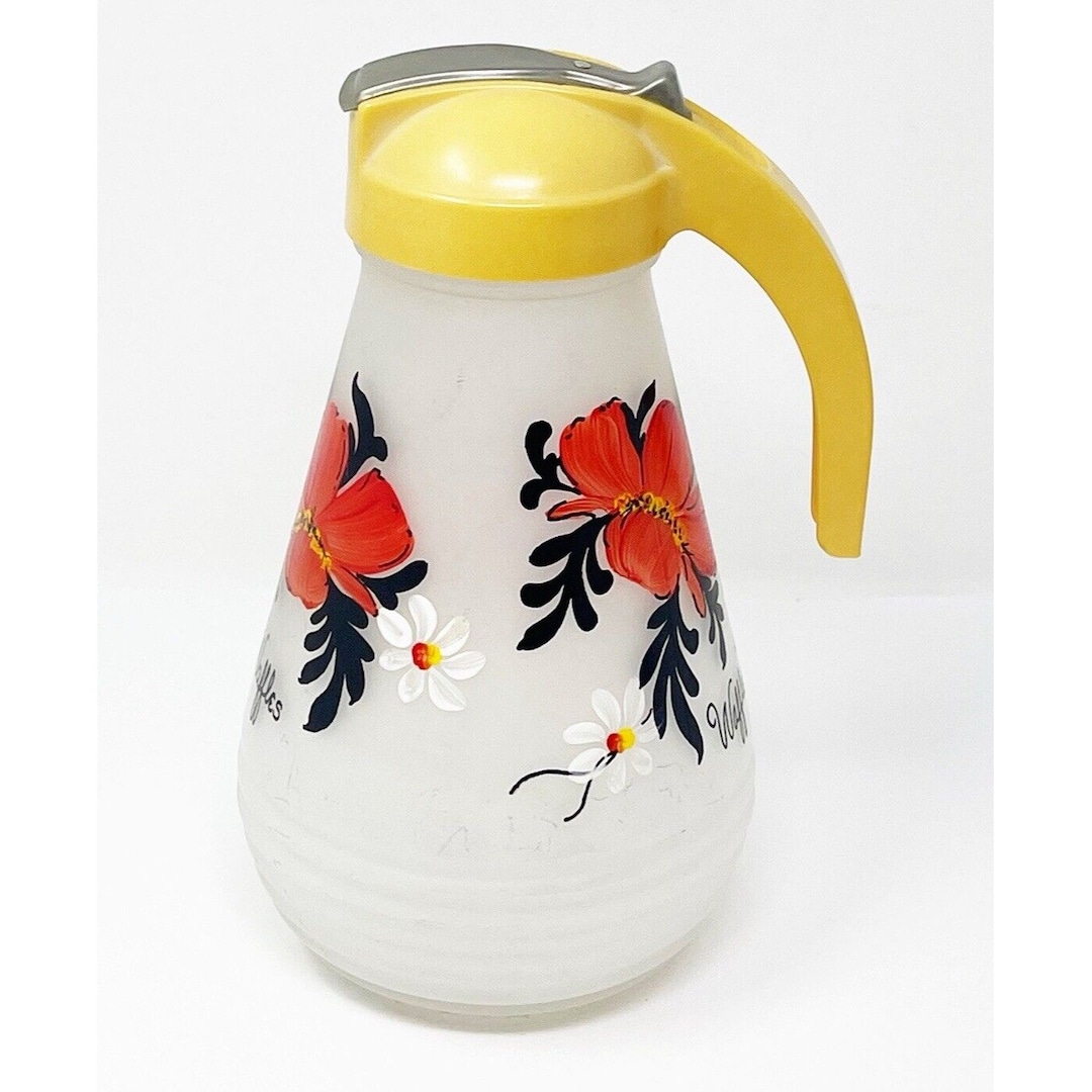 Vintage 1950’s Hazel Atlas Orange Poppy Flower Frosted Glass Pancake ...