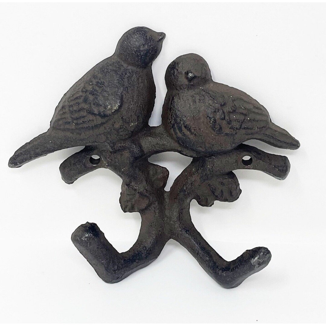 Vintage Cast Iron Bird Wall Mount Towel Key Hat Hanger Rustic Patina ...