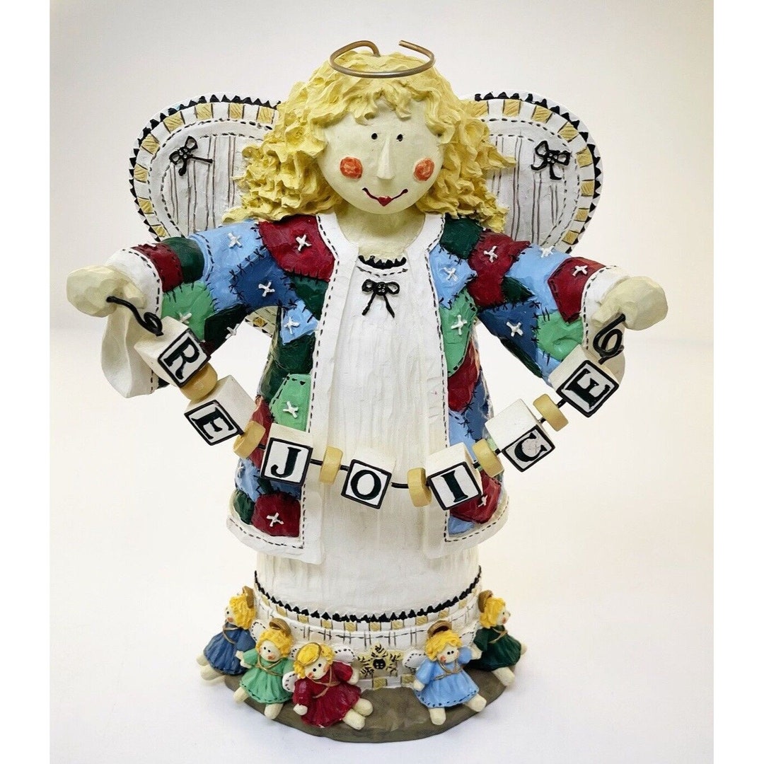 Vintage 1997 Ruth Ninneman 9.5” Tall Rejoice Christmas Musical Figurine ...