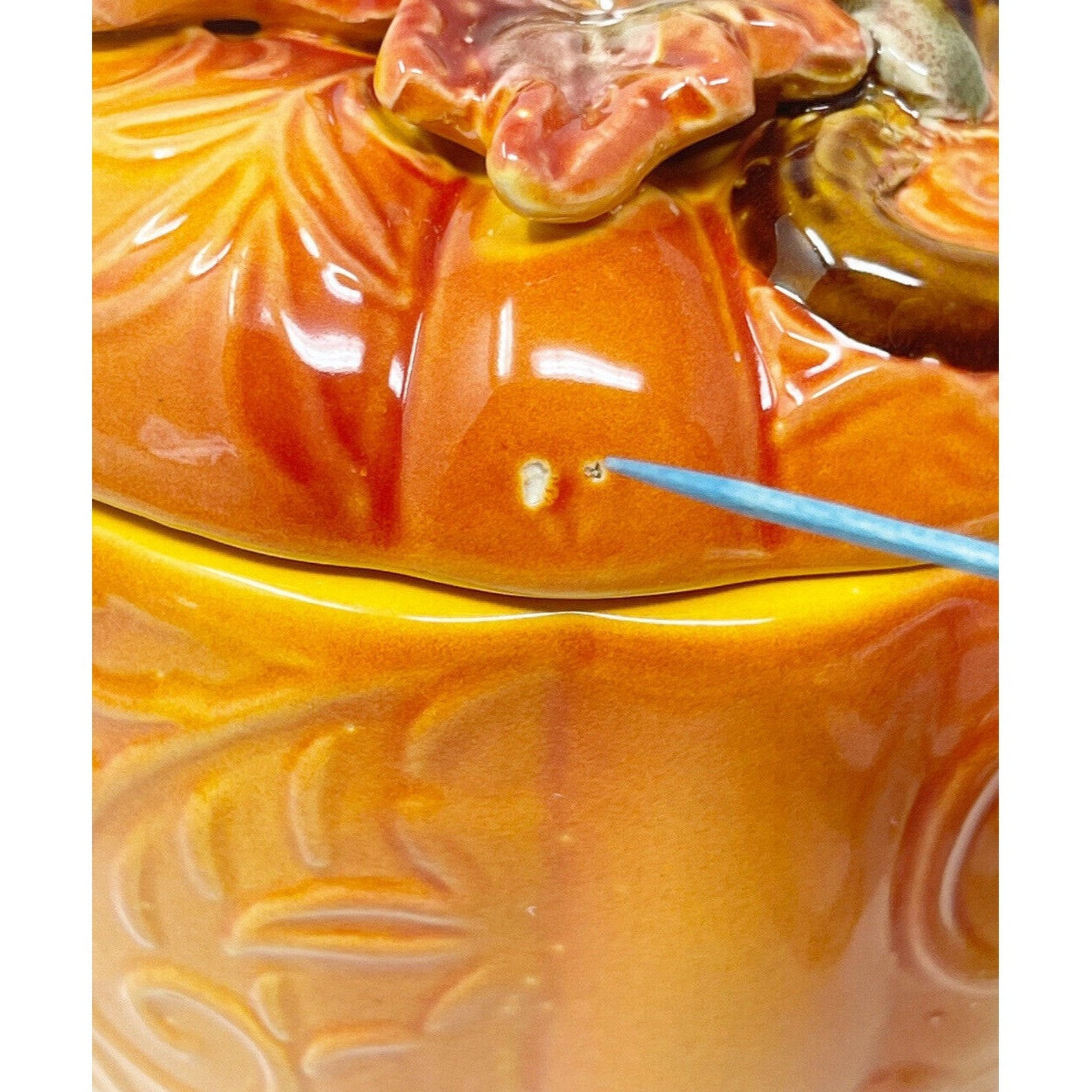 Vintage Orange Ceramic Pumpkin Canister/cookie Jar/centerpiece Fall ...