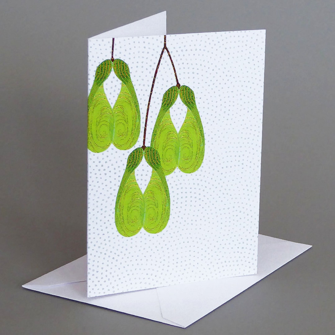 Maple Seeds: A Nature Inspired Blank Notecard, Origami Paper, Green - Etsy
