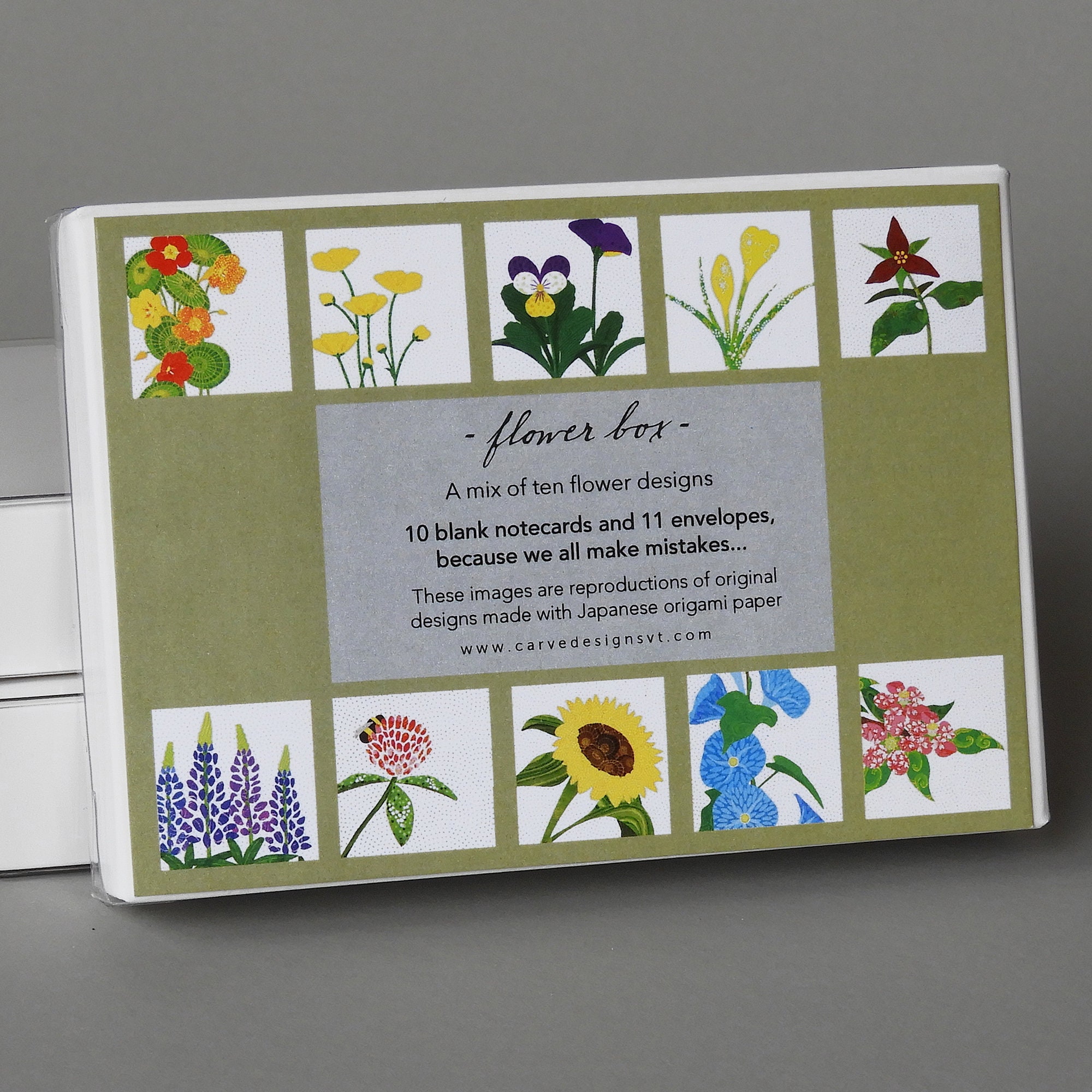 Flower Box: A boxed set of 10 blank colorful flower notecards | Etsy