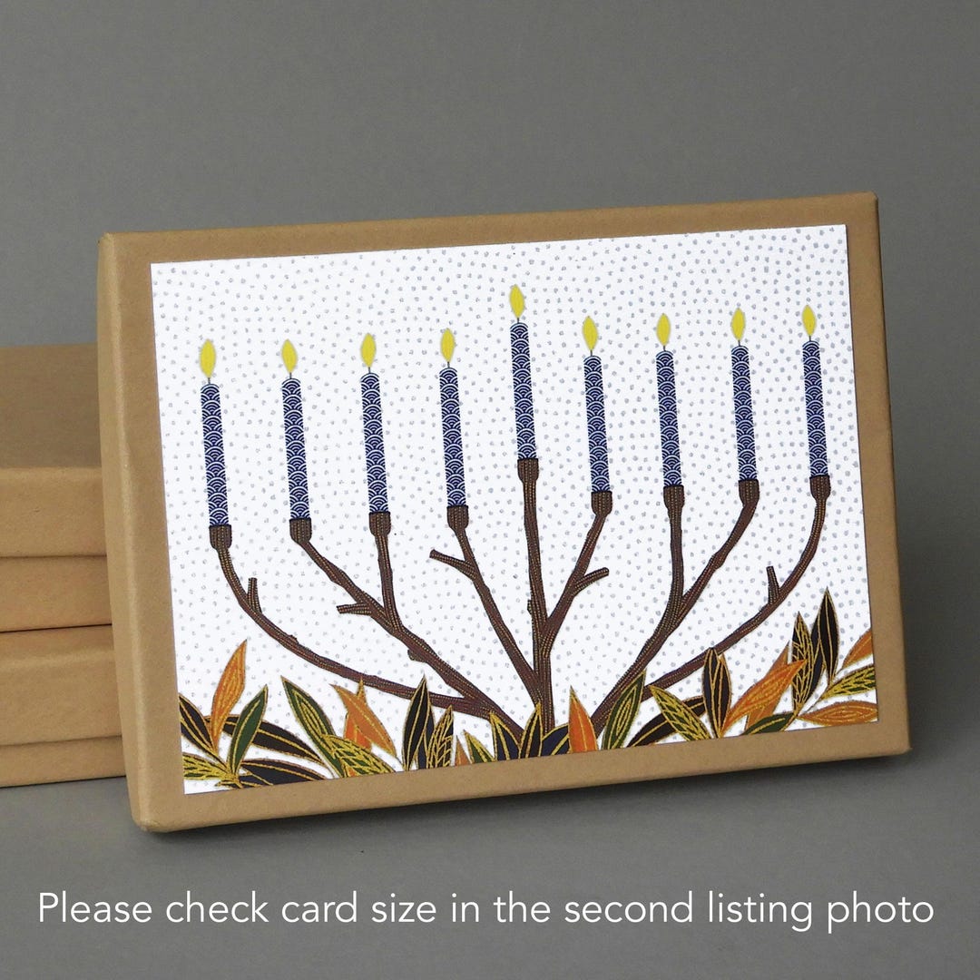 Branch Menorah Hanukkah Card: A Boxed Set of 10 Blank Nature Inspired ...