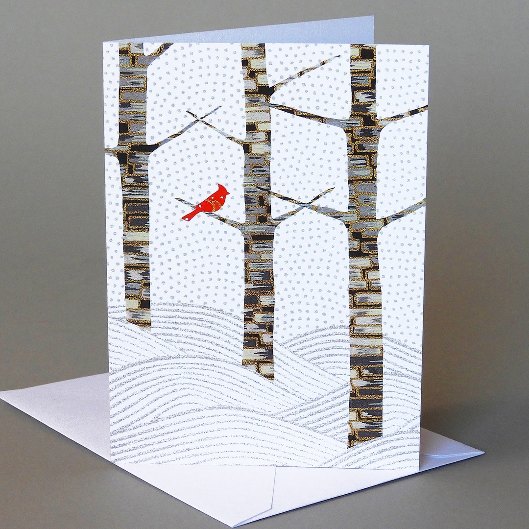 Winter Forest: A Nature Inspired Blank Note Card, Cardinal, Vermont ...