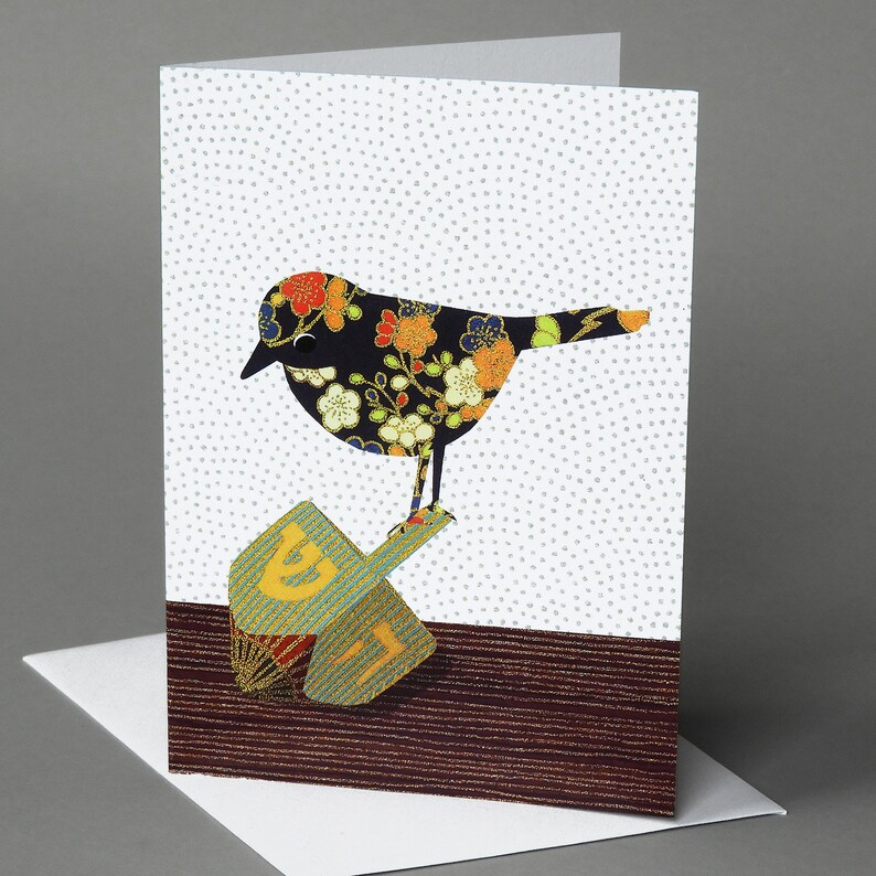 Bird and Dreidel Hanukkah Card: A Boxed Set of Ten Whimsical Blank ...