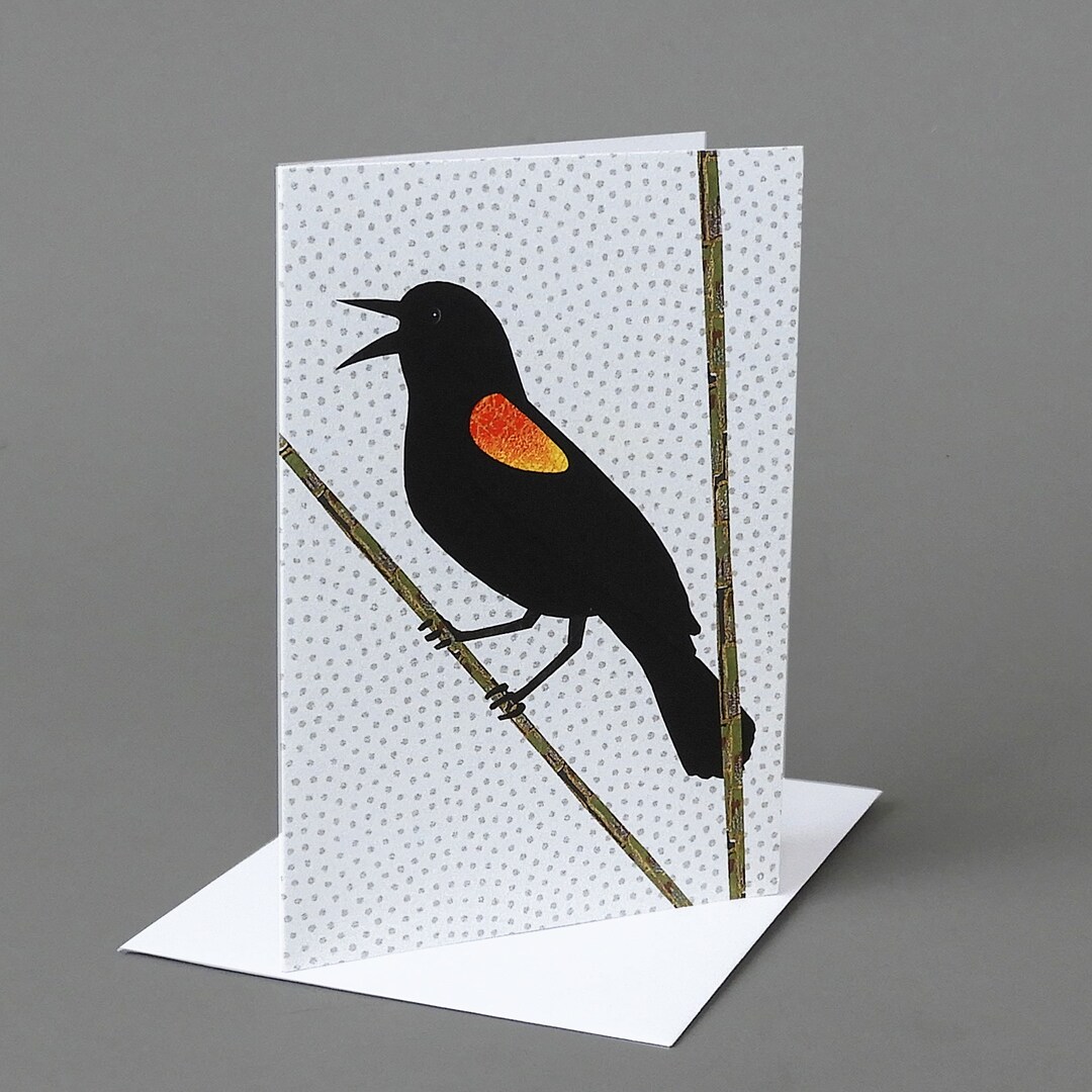 Red Winged Blackbird: A Nature Inspired Blank Notecard to Celebrate ...
