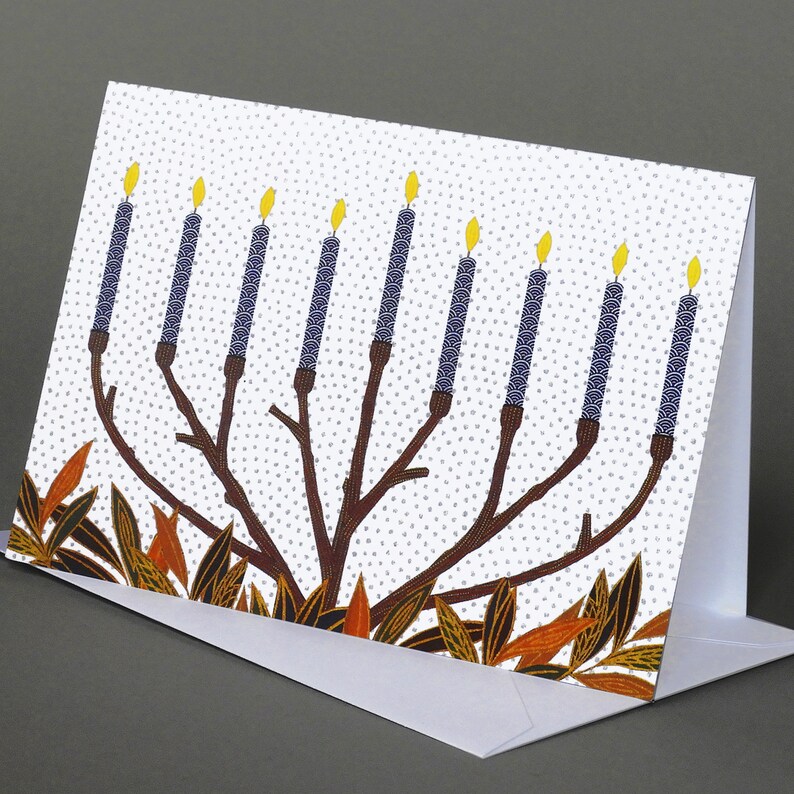 Branch Menorah Hanukkah Card: A Boxed Set of 10 Blank Nature Inspired ...
