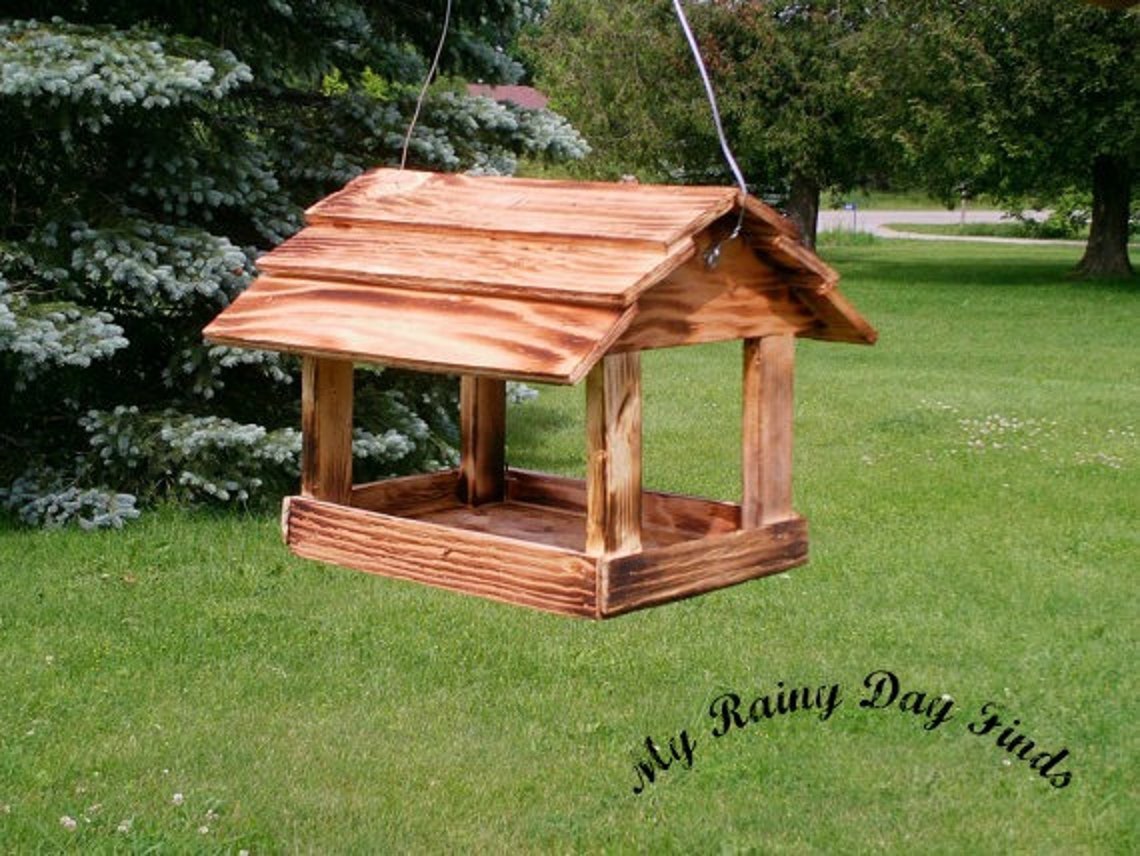 Reclaimed Wood Barn Style Roof Feeder | Etsy